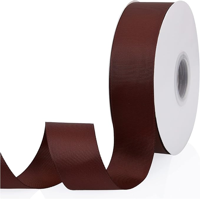 Amazon.com: Brown 1-1/2" X 50 Yards Solid Color Double Faced Grosgrain ...