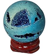 Shanxing 40mm Titanium Coated Natural Agate Geode Crystal Sphere Ball ...