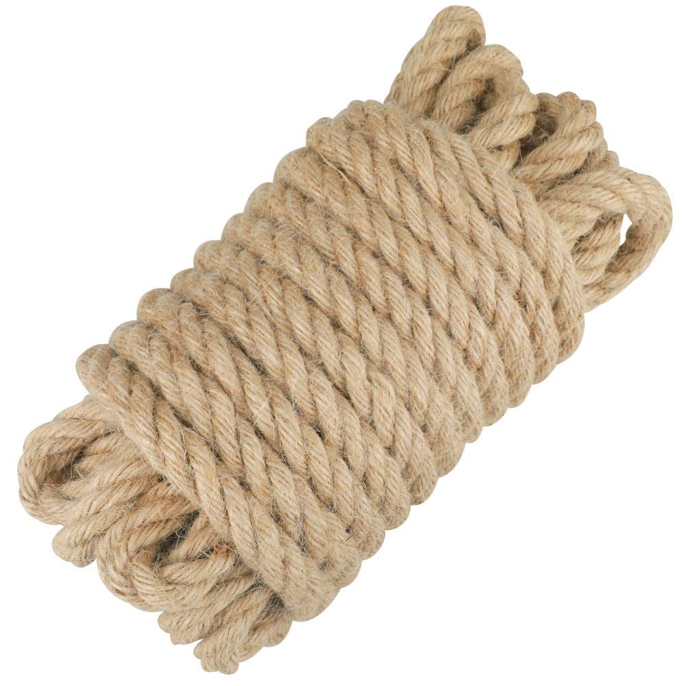LUCRE 12mm Jute Rope, 32 Feet Natural Strong Jute Twine String,4 Ply ...
