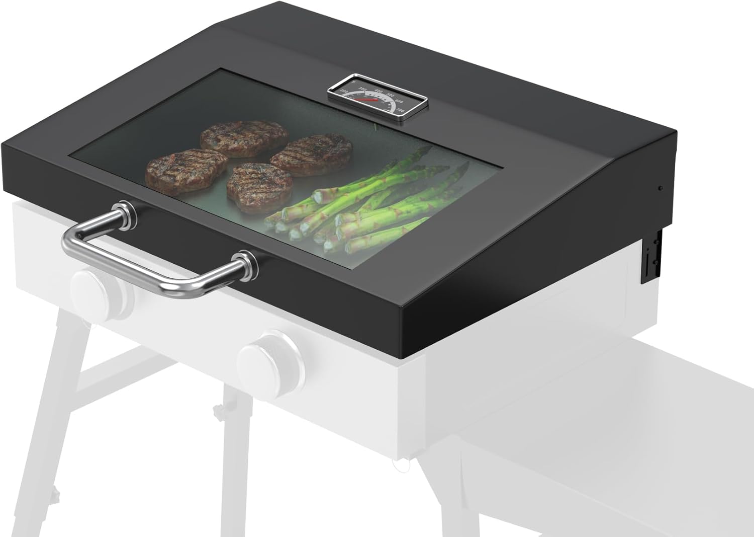 Amazon.com : BMMXBI Upgraded Glass Hinged Griddle Lid Hood for 22 ...