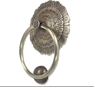 Amazon.com: ZARUX Antique Handles,Antique Style Pulls Ring Brass Door Handle,Antique Look Solid ...
