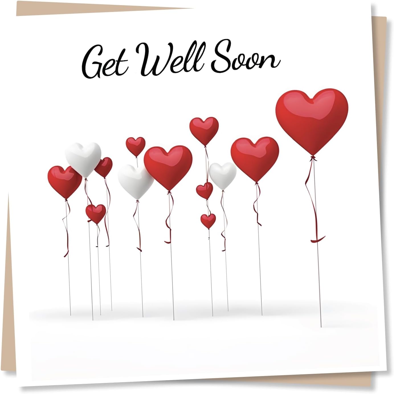 Amazon.com : Nokular Beautiful Heart Balloons Get Well Soon Card ...