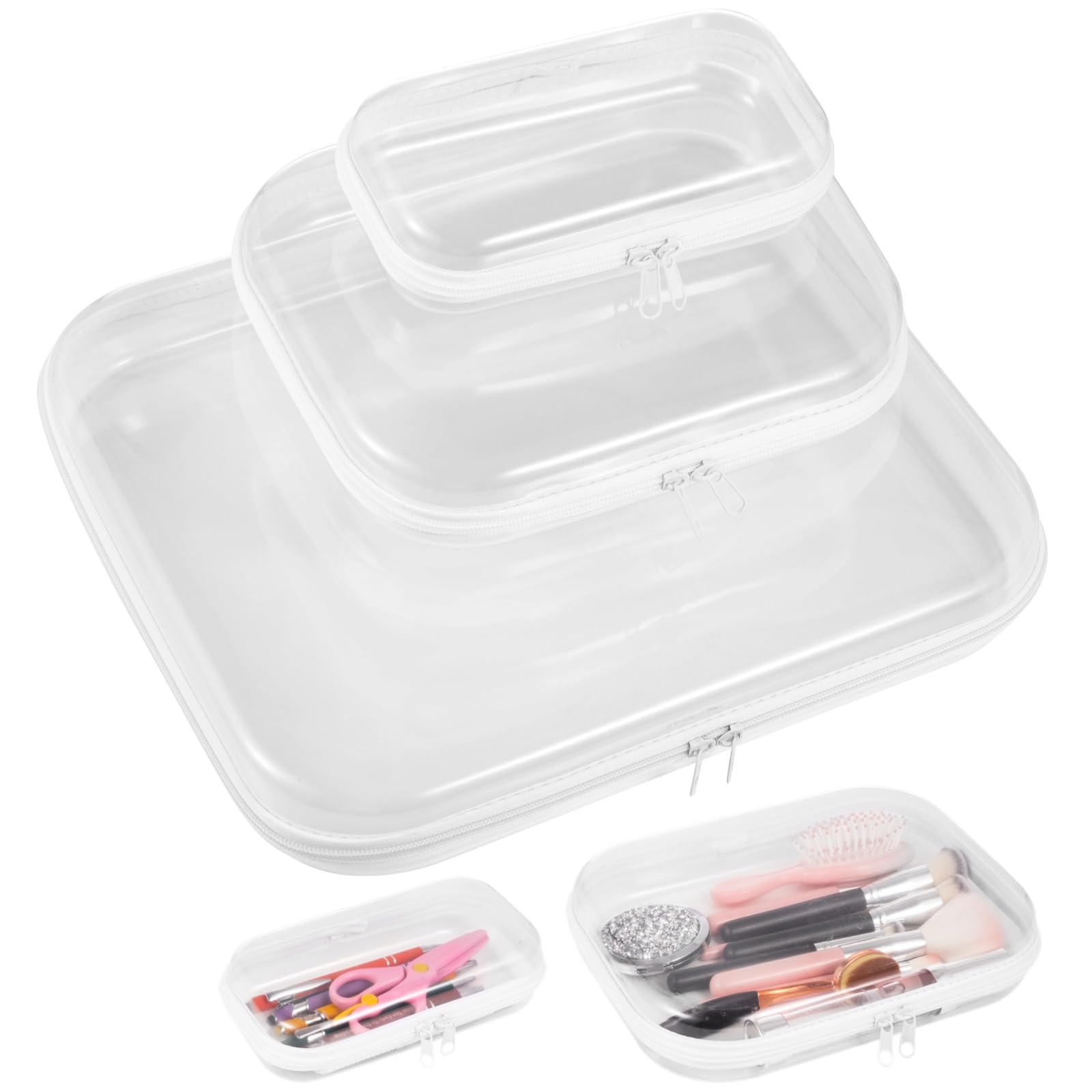 Amazon.com: Homaisson Clear Hard Shell Zipper Case 3 Pcs - Transparent ...