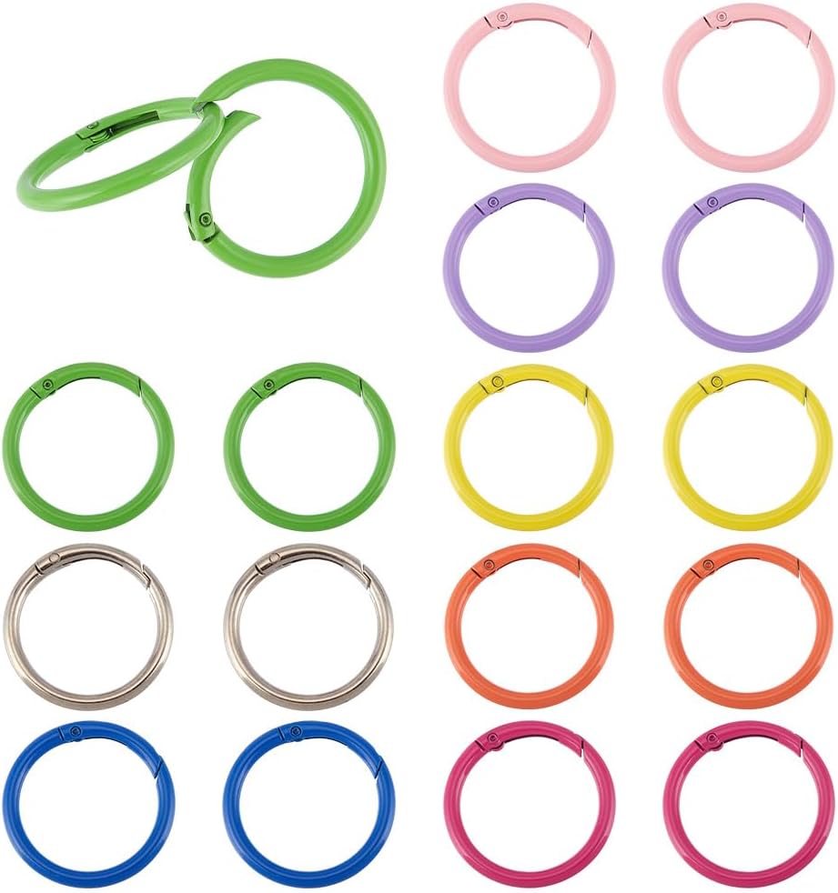 Amazon.com: PH PandaHall 16pcs 8 Colors Spring O Rings, 40mm Clasp O ...