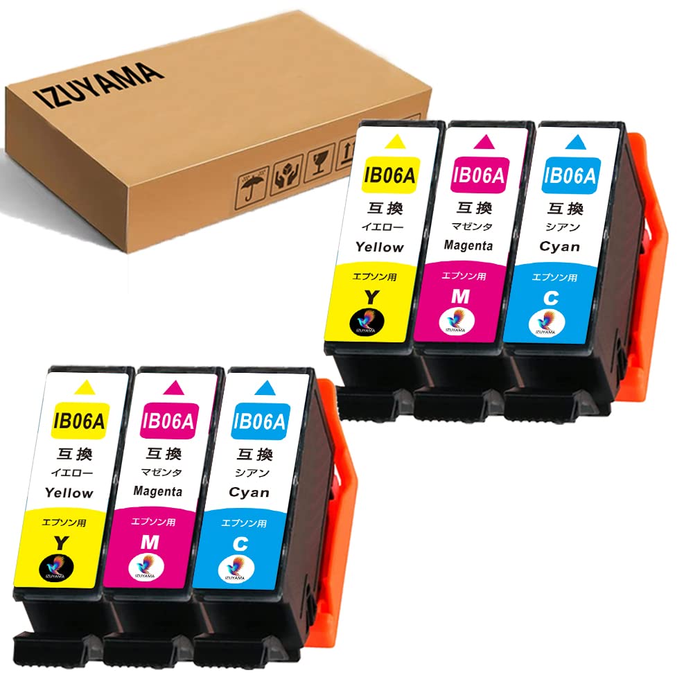 Amazon.co.jp: エプソン用 IB06CL5A IB06 互換インク【IB06(CA/MA/YA) カラー 3本セット×2 合計6本】大容量 互換インクカートリッジ 純正品と併用可能 ...