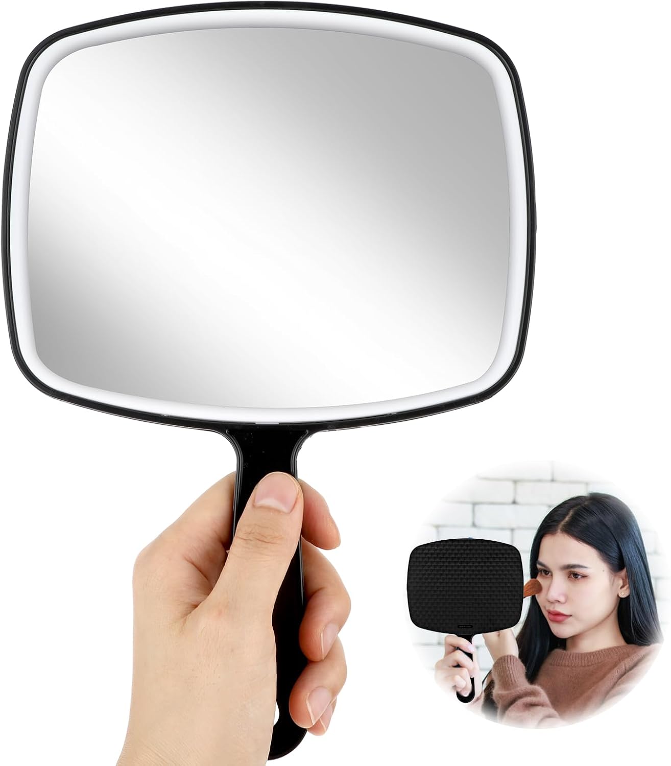 Amazon.com: Prasacco Large Handheld Mirror, Premium Hand Mirror with ...