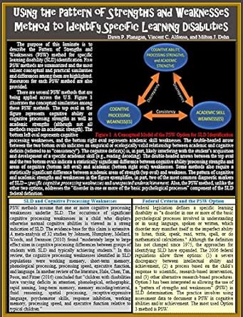 Using the Pattern of Strengths and Weaknesses Method to Identify ...
