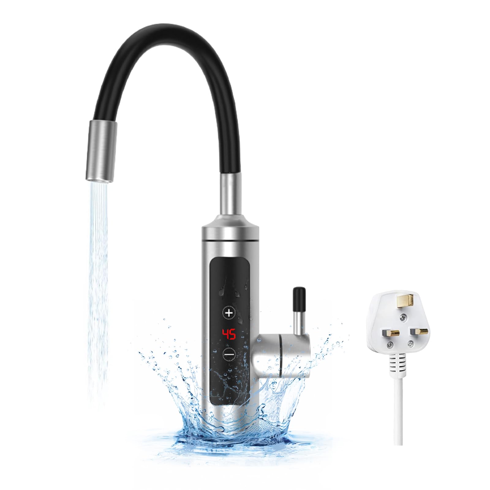 Electric Instant Water Taps, 3000W Electric Water Heater Tap with LED ...