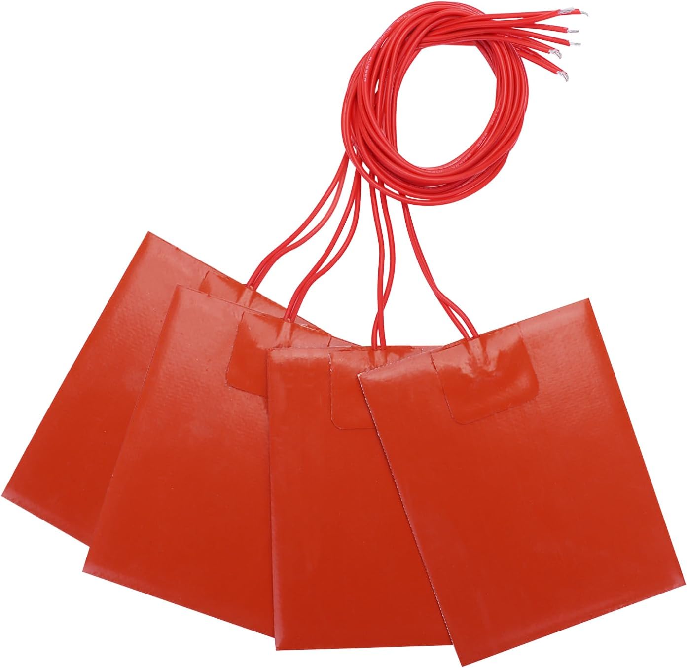 DERNORD 4PCS 12V 30W Silicone Heating Pad Rubber Flexible Heater Mat ...