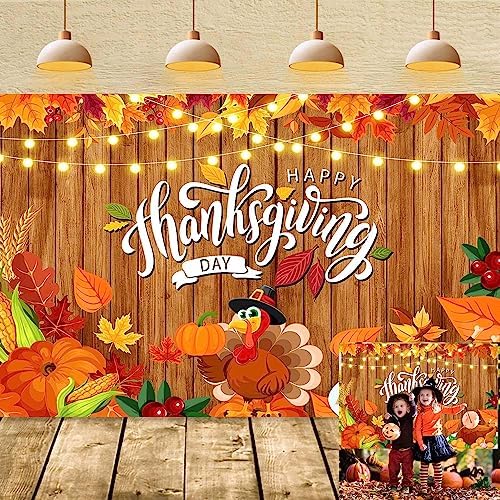 Amazon.com : Happy Thanksgiving Backdrop Fall Thanksgiving Day Turkey ...