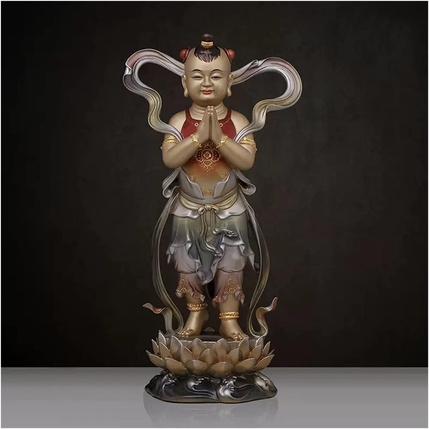 Estatua de Buda hecha a mano Golden Boy y Jade Girl Estatua de Buda ...