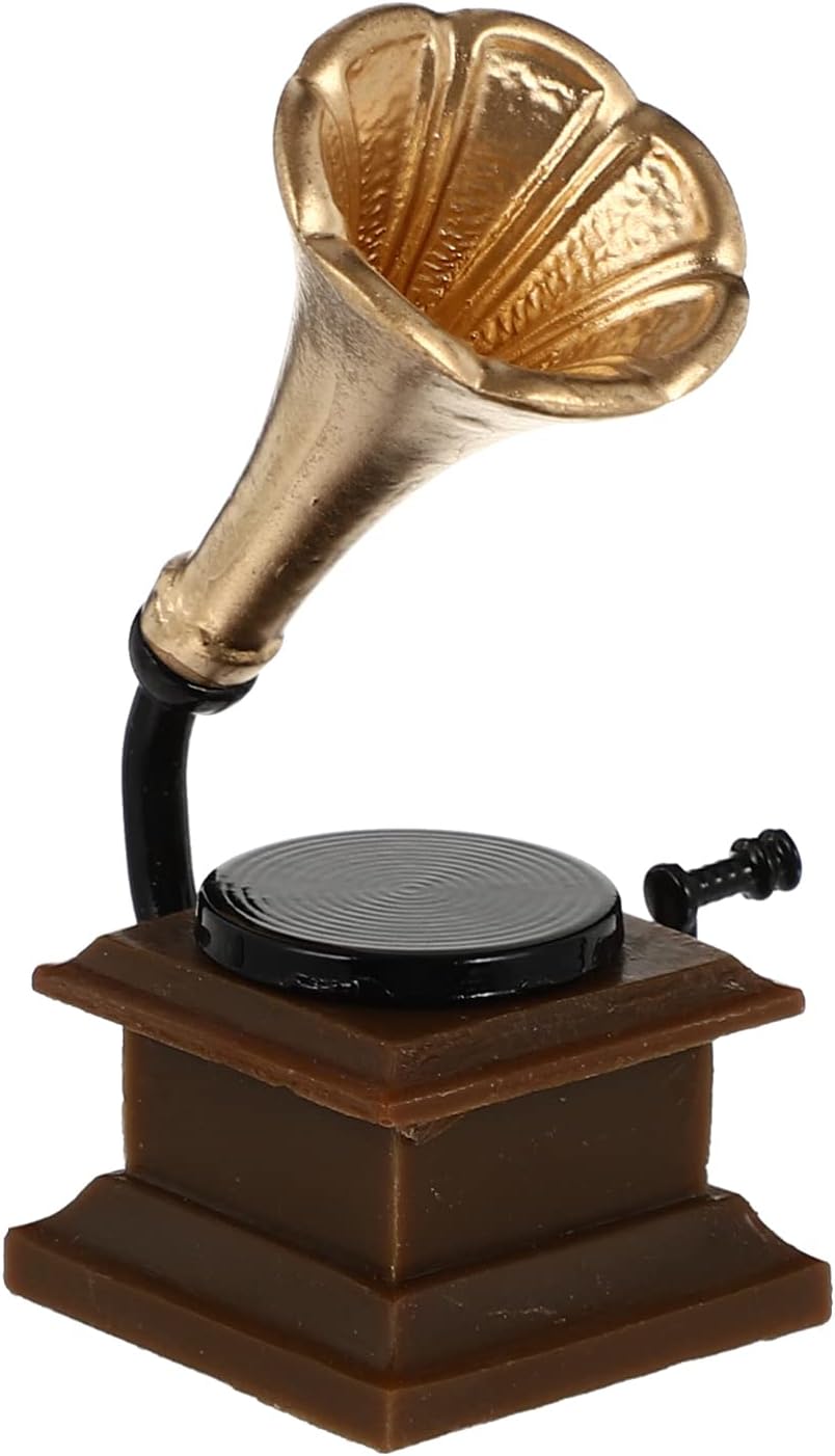 Amazon.com: ibasenice Mini Gramophone Decor Vintage Model Tabletop ...