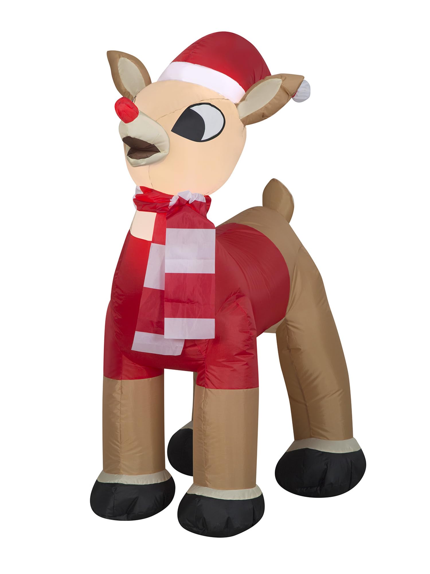 42" Inflatable Airblown Standing Rudolph in Santa Outfit : Amazon.co.uk ...