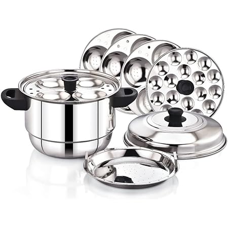 Diamond Stainless Steel Multi Steamer Pot (4 Idli Plates/16 Idlis, 1 ...