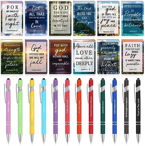 Amazon.com : 24 Pcs Inspirational Gift Set Christian Metal Pen ...