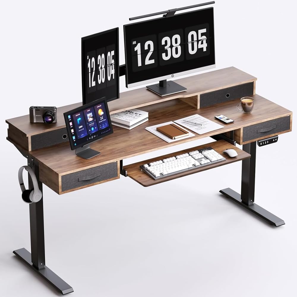 Amazon.com: REGISDESK Electric Standing Desk, 55" Standing Desk ...
