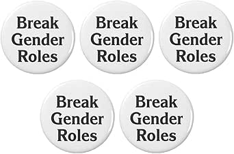 Amazon.com: QTY 5 Break Gender Roles Pinback Buttons Pins Stereotypes ...