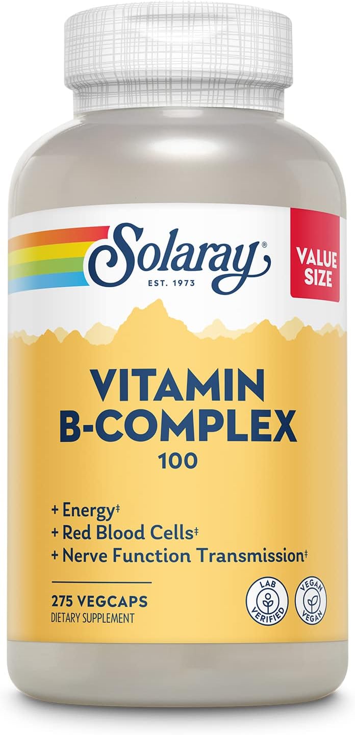 Amazon.com: SOLARAY Vitamin B Complex 100 mg, Healthy Energy Supplement ...
