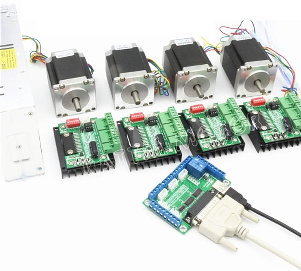 Buy CNCTOPBAOS 4 Axis Nema23 Stepper Motor CNC Kit 270oz-in 76mm 3A Dual Shaft,TB6560 MD430 ...