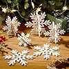 Amazon.com: Bucherry 12 Pcs Wooden Snowflake Table Decor 3D Snowflake ...