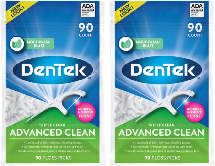 Amazon.com : DenTek Triple Clean Advanced Clean Floss Picks, No Break ...