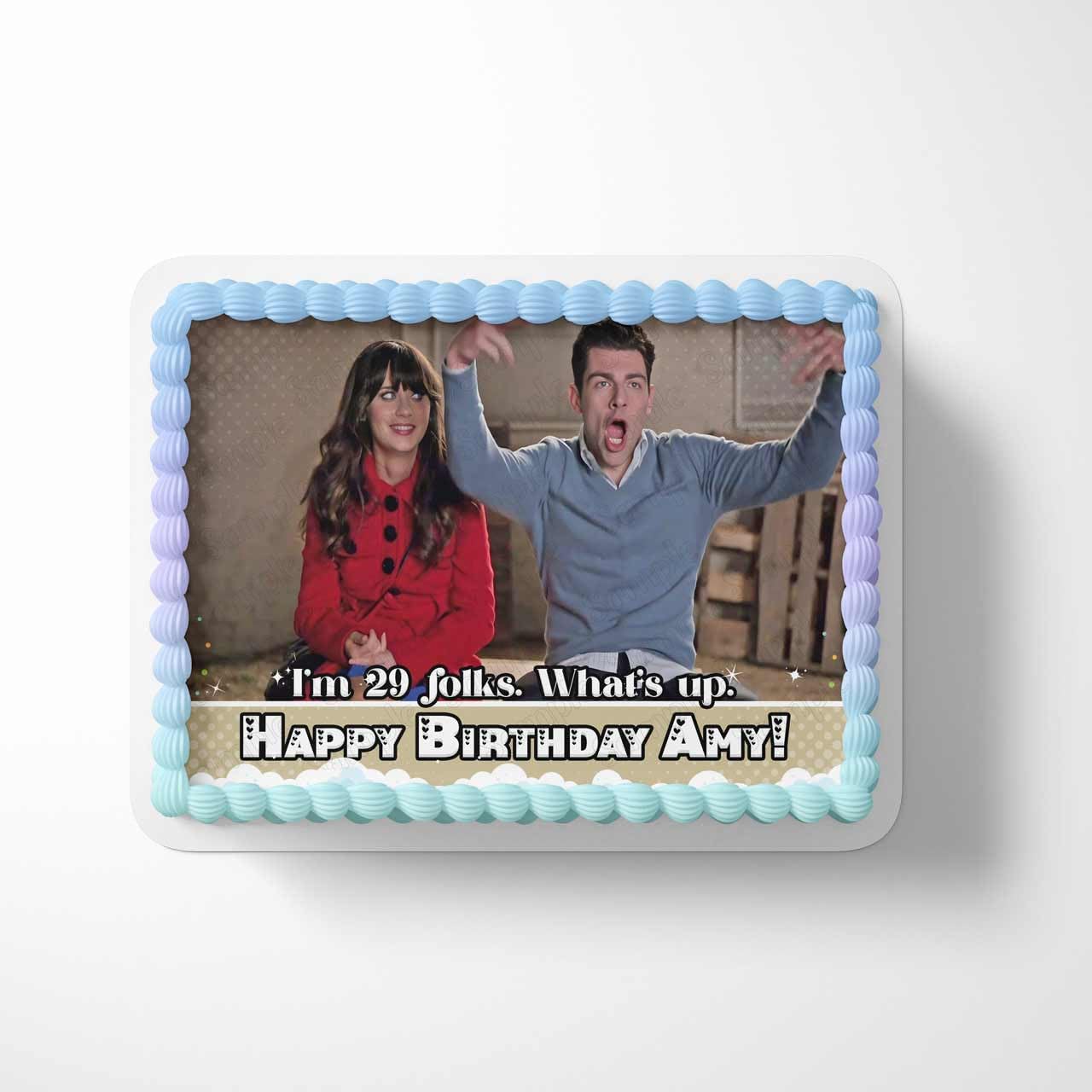 Amazon.com: Cakecery New Girl 29 Schmidt Jessica Day Edible Cake Image ...