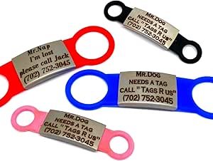 Amazon.com: Dog Tags Pet ID Tags Aluminum Silicone Rubber Name Tags ...