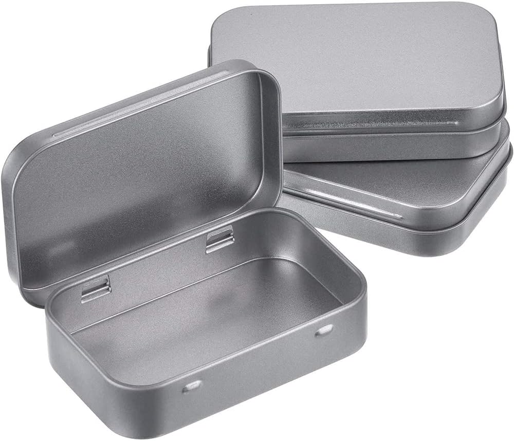 Amazon.com - SECALIFE 3Pack Silver Metal Rectangular Empty Hinged Tins ...