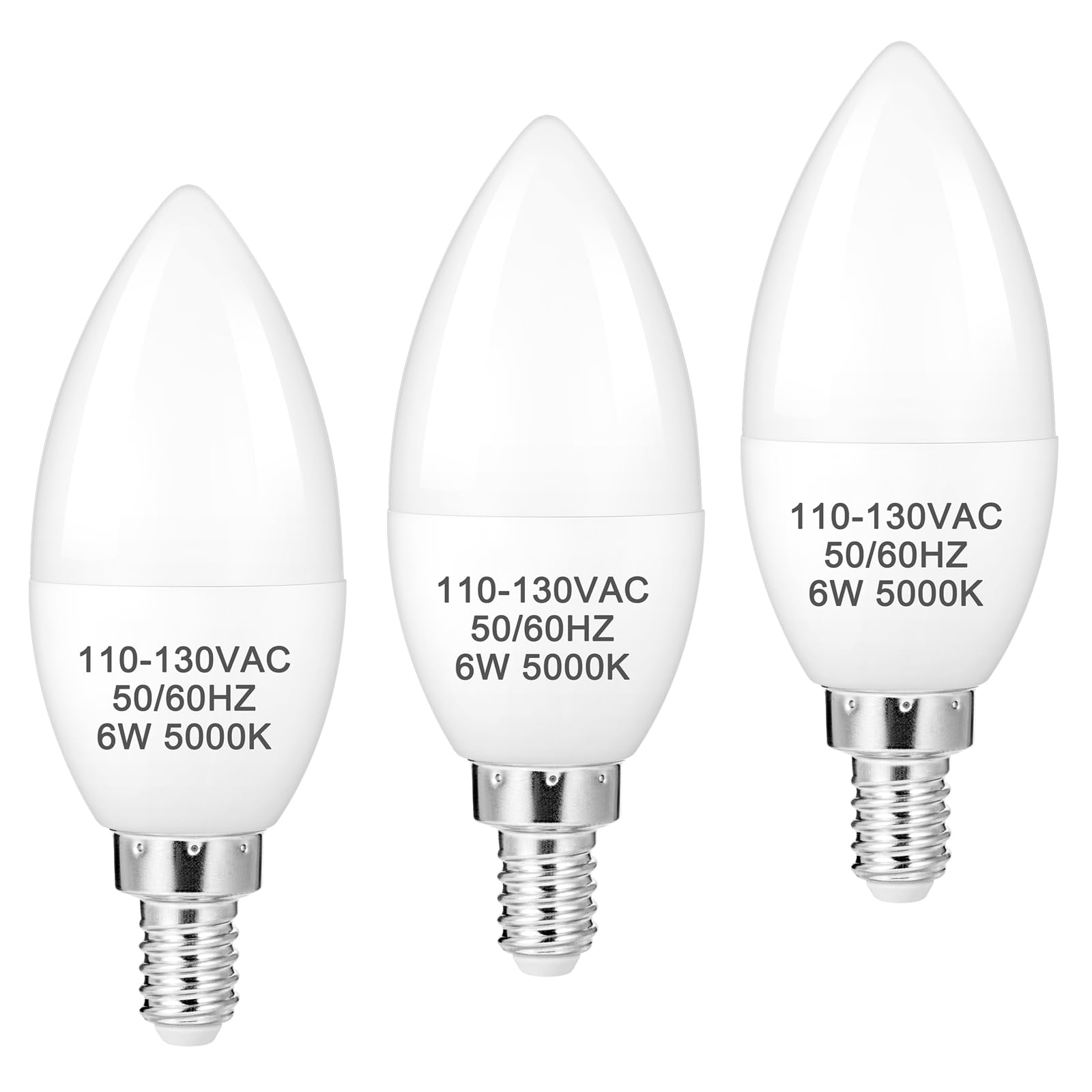 DIAMIAQ B11 LED Light Bulb E12 Candelabra Light Bulbs 5000K Daylight ...