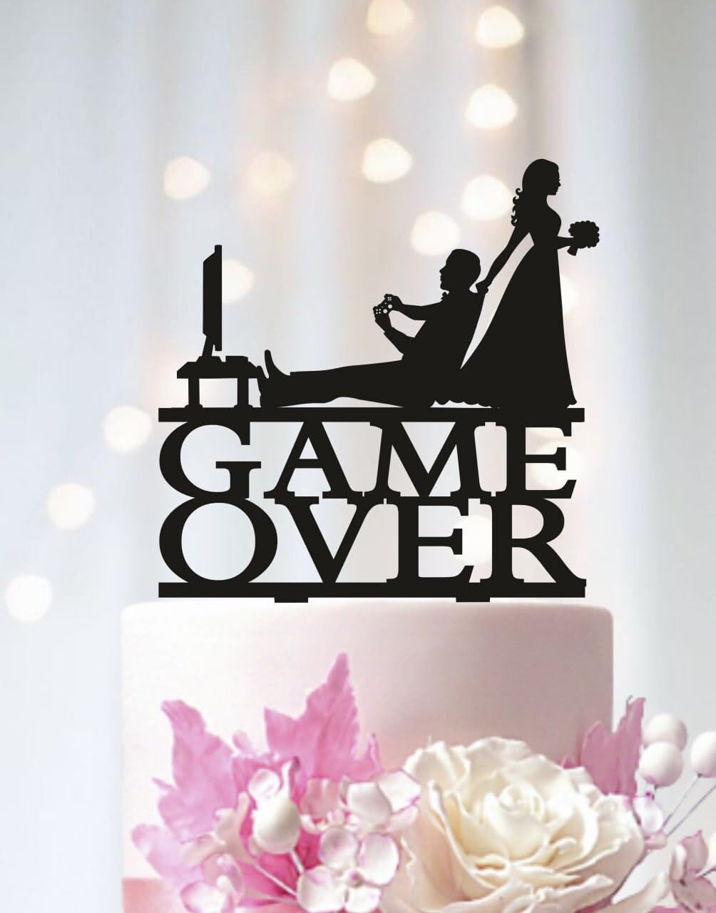 Bride Dragging Gamer Groom Wedding Cake Topper, Gamer Wedding Cake ...