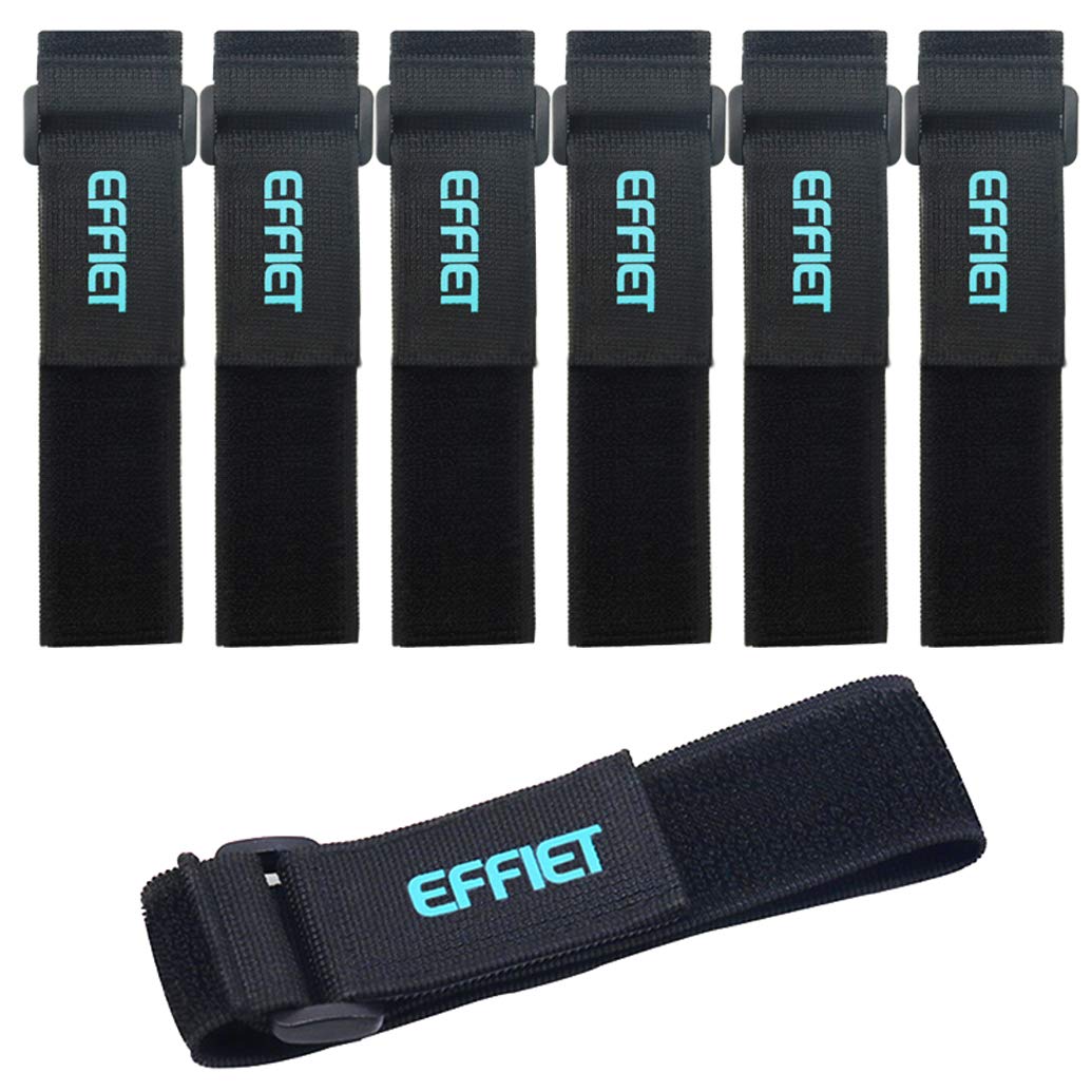 EFFIET 6 Packs Elastic Hook and Loop Cinch Adjustable Straps, Super ...