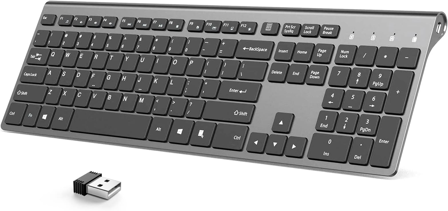 TECURS Clavier Bluetooth sans fil, 110 touches, pleine taille, multi ...