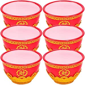 Amazon.com | Baluue Chinese Altar Offering Cups 6pcs Holy Water ...