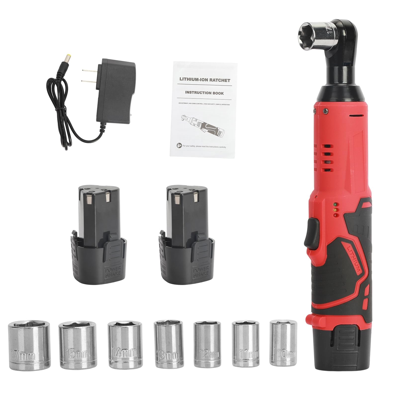 Amazon.com: HEVIRGO Electric Ratchet Wrench 3/8" 280rpm 40N.m 12V ...