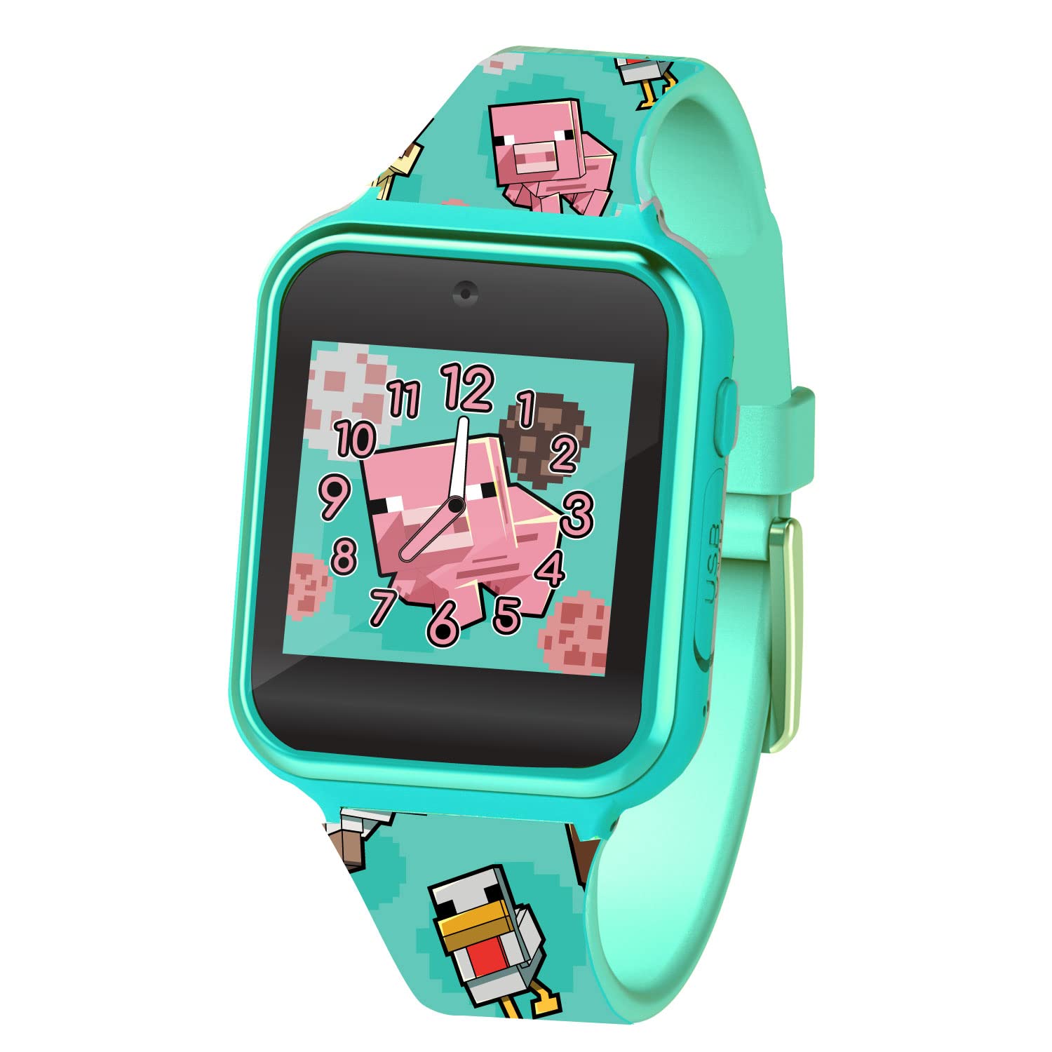 Amazon.com: Accutime Minecraft Kids Green & Pink Educational Learning ...