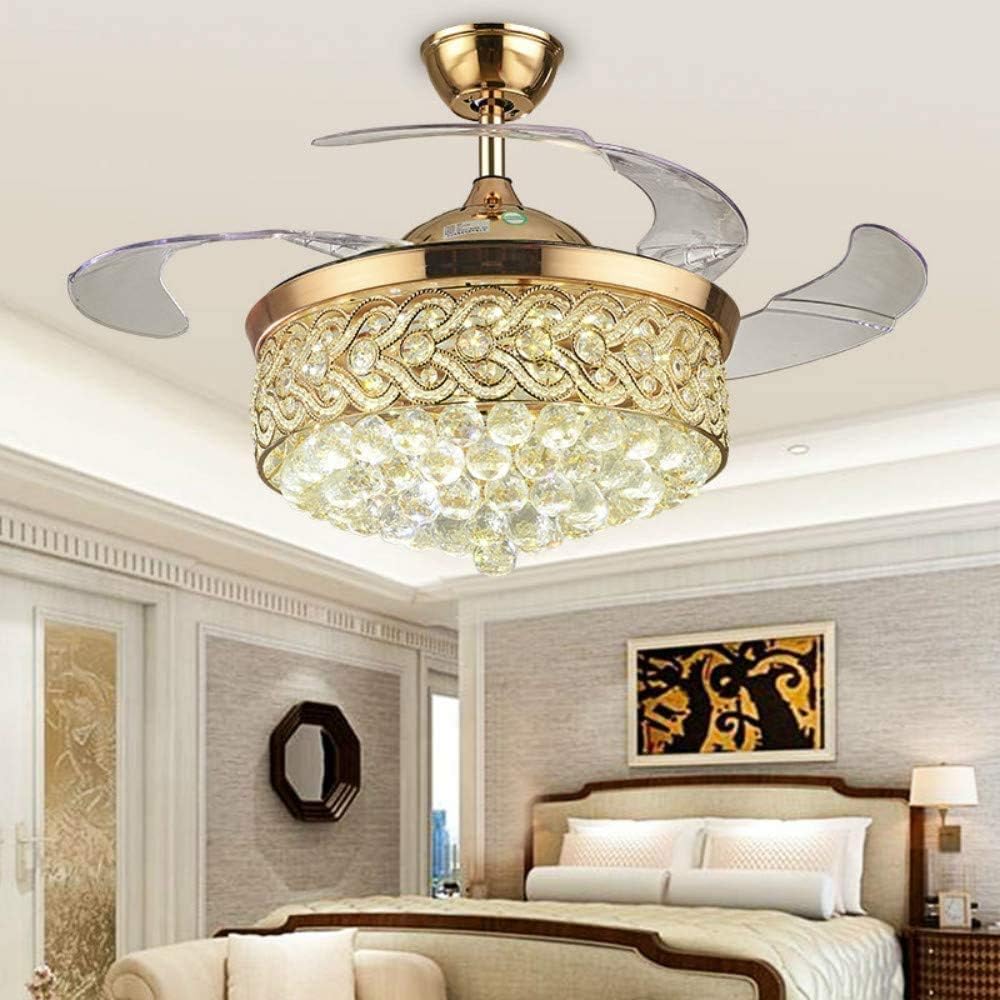 Reversible Retractable Ceiling Fans with LED Light and Remote, 42 Inch ...