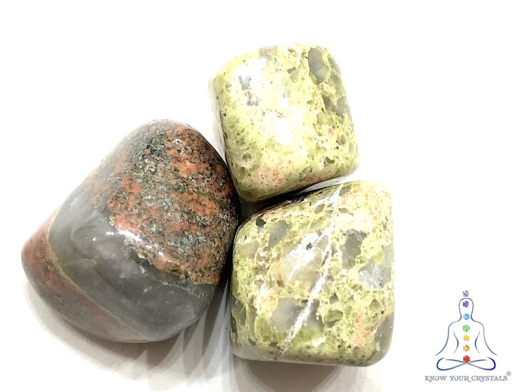 Buy Know Your Crystals Unakite Tumbles (Set of 3, Aprox Weight of ...