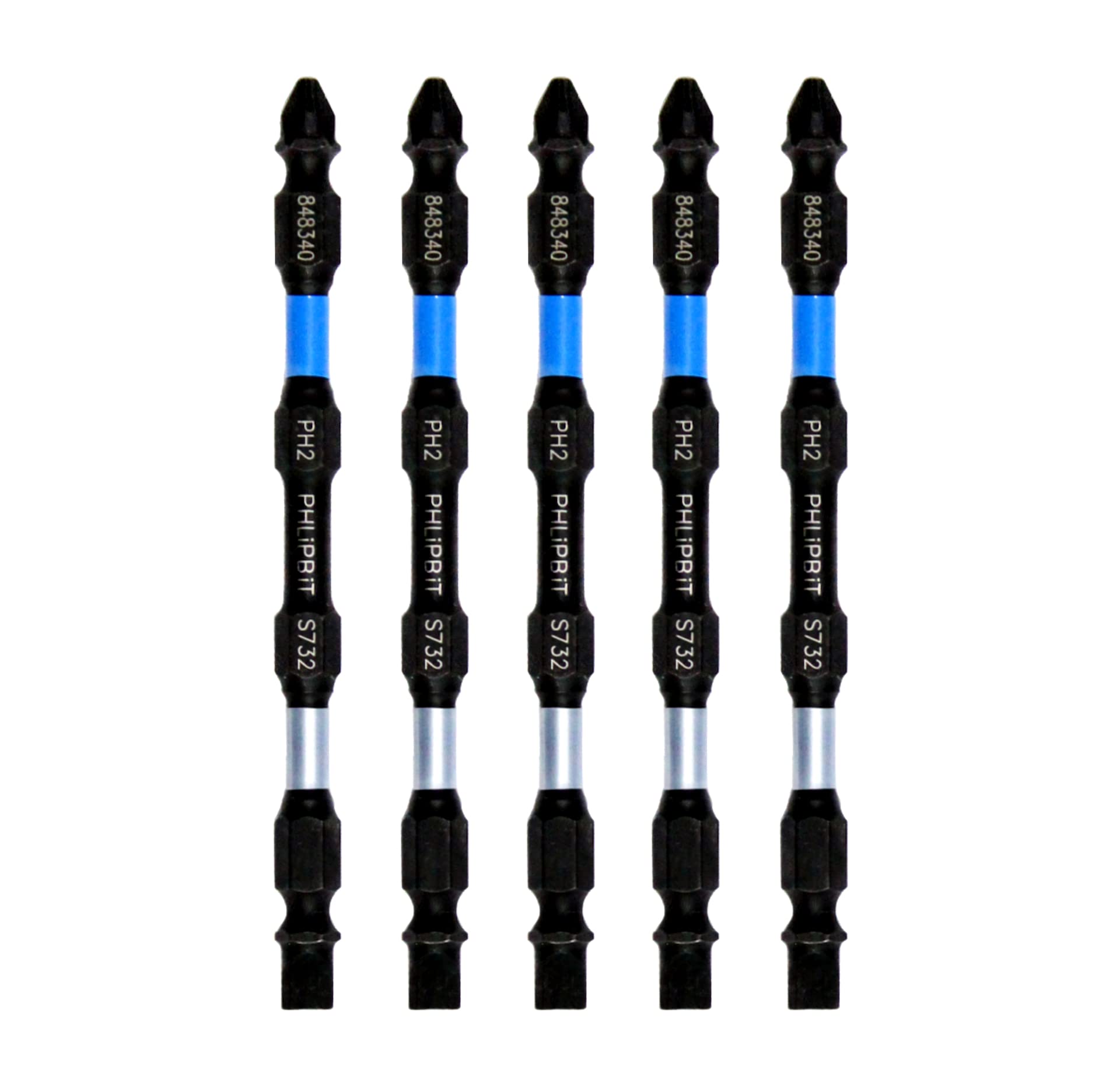 PHLiPBiT Original - SL7+PH2, 4 INCH, 5pk. Double-End, 1/4" Quick ...