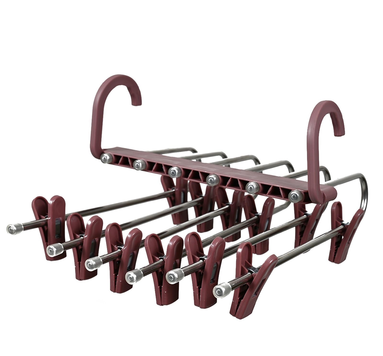Amazon.com: Pants Hanger with Adjustable Clips - Save 80% Space in ...