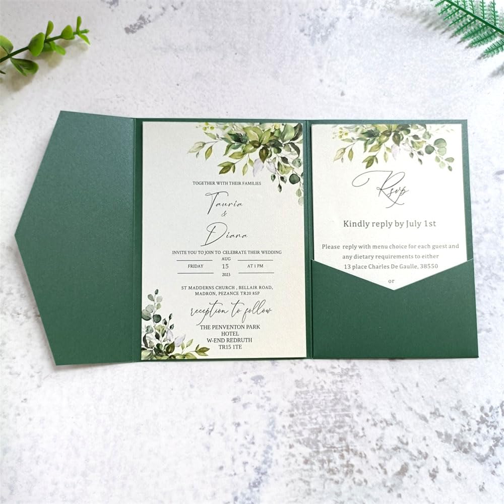 Plain Green Invitation Card