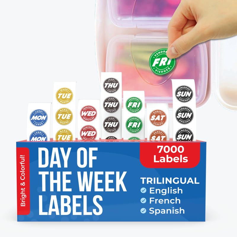 Snapklik.com : Easy Identification Date Stickers 7,000 Days Of The Week ...