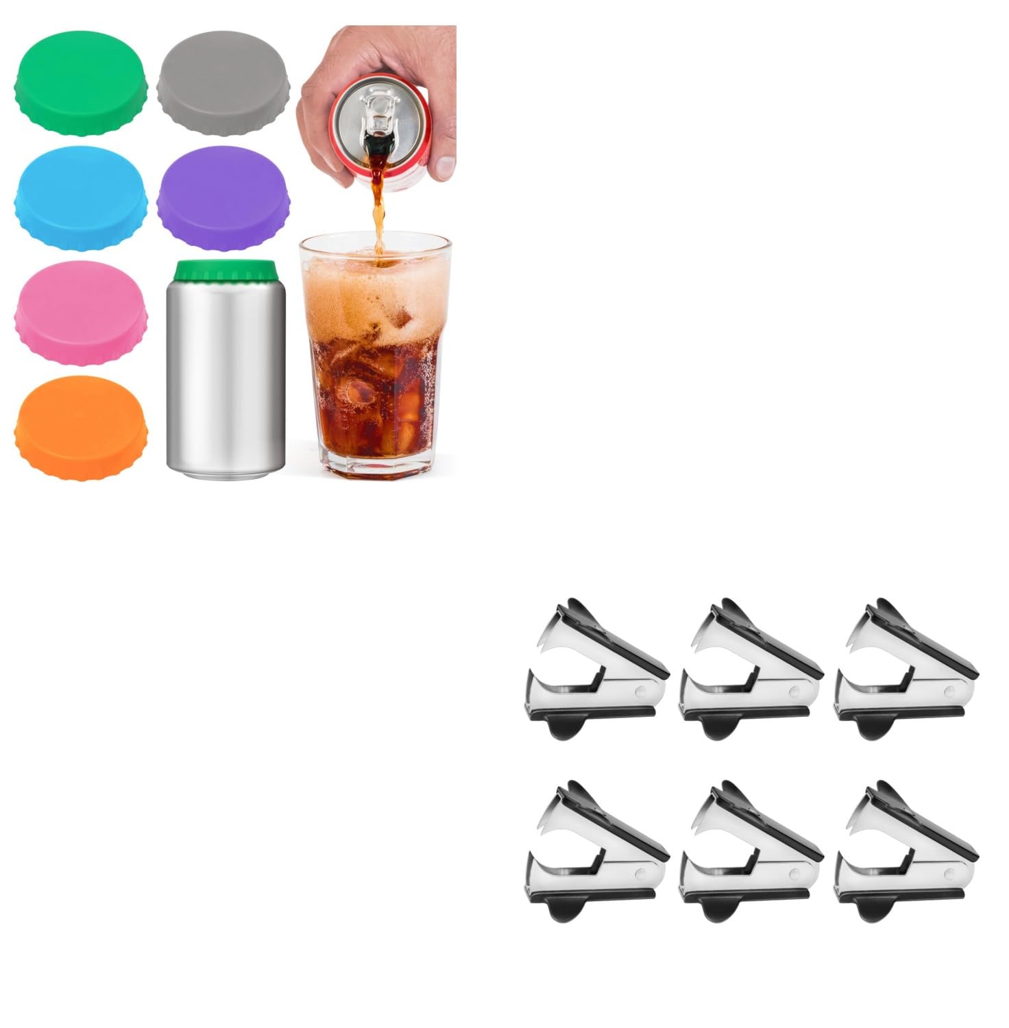 Amazon.com: 6 Pack Silicone Soda Can Cover Lids, Reusable Soda Can Lids ...