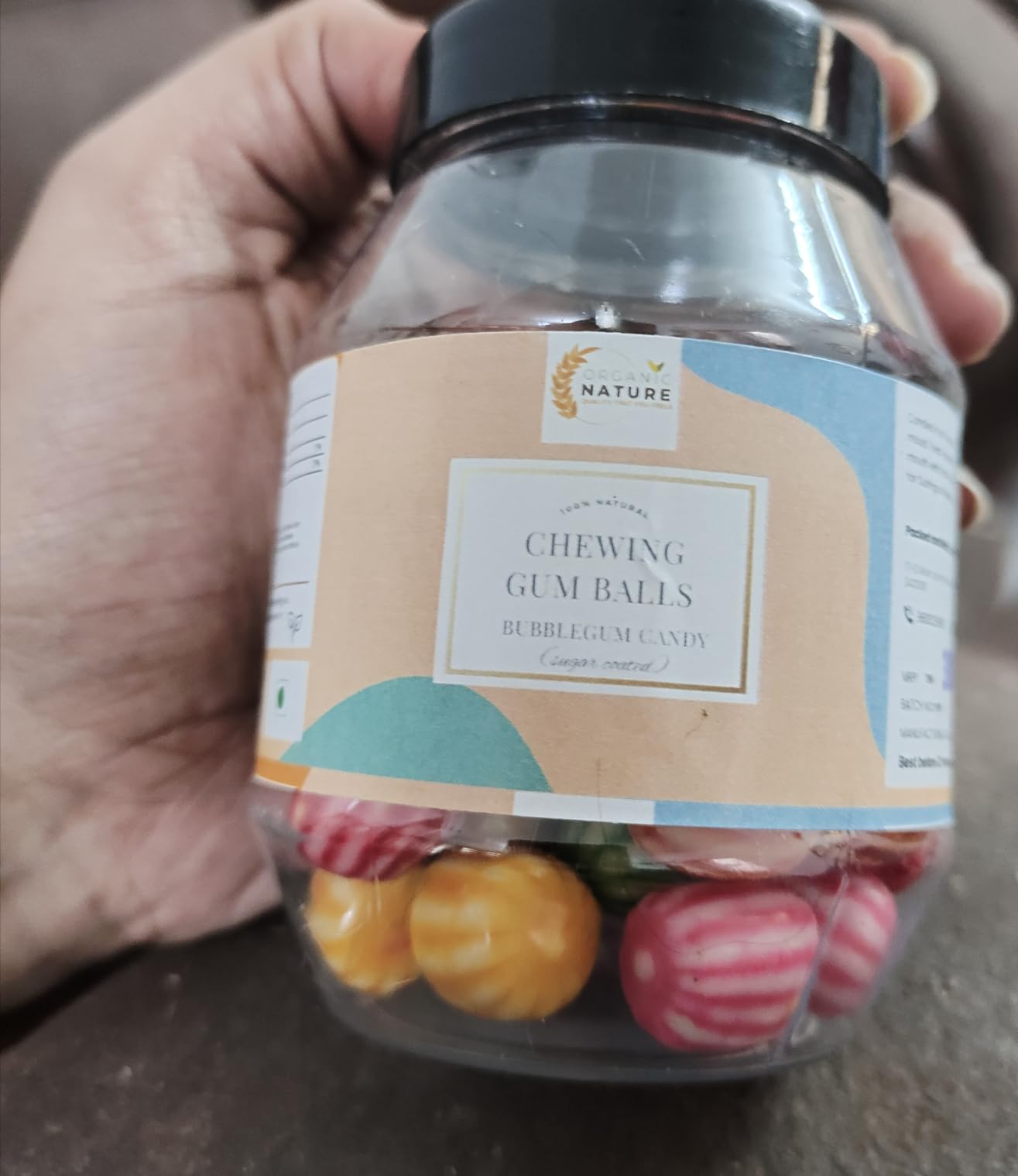 Organic Nature Chewing Gum Balls 100 gram (Sugar Coated) Bubble Gums ...
