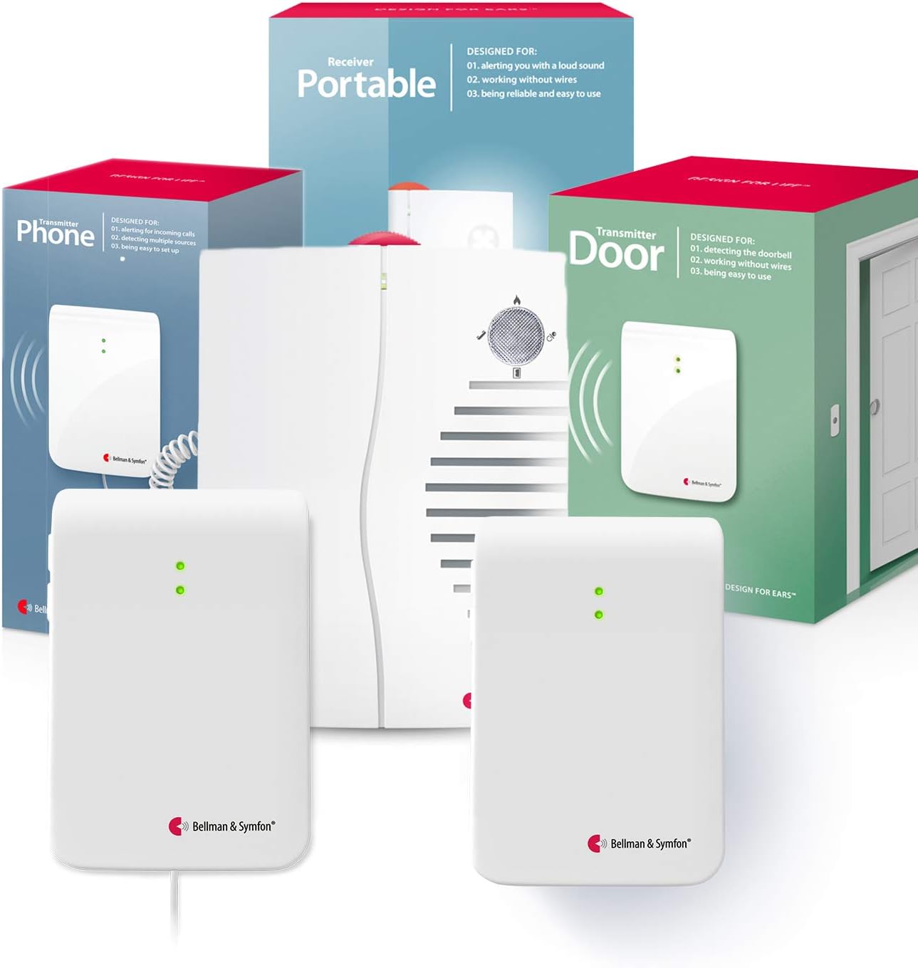 Bellman & Symfon Door and Phone Notification Pack – Smart Home Portable Alert System for Hard of ...