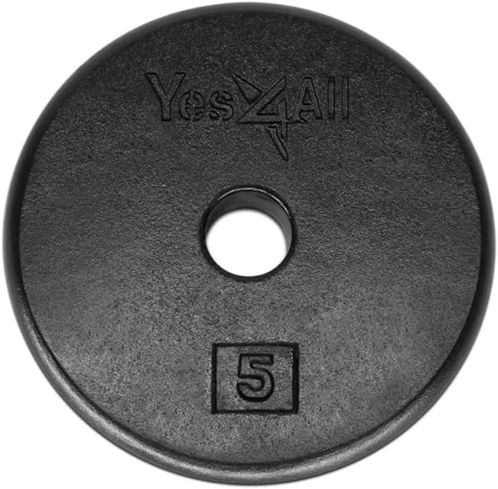 Yes4All 1-inch Cast Iron Weight Plates for Dumbbells – Standard Weight ...