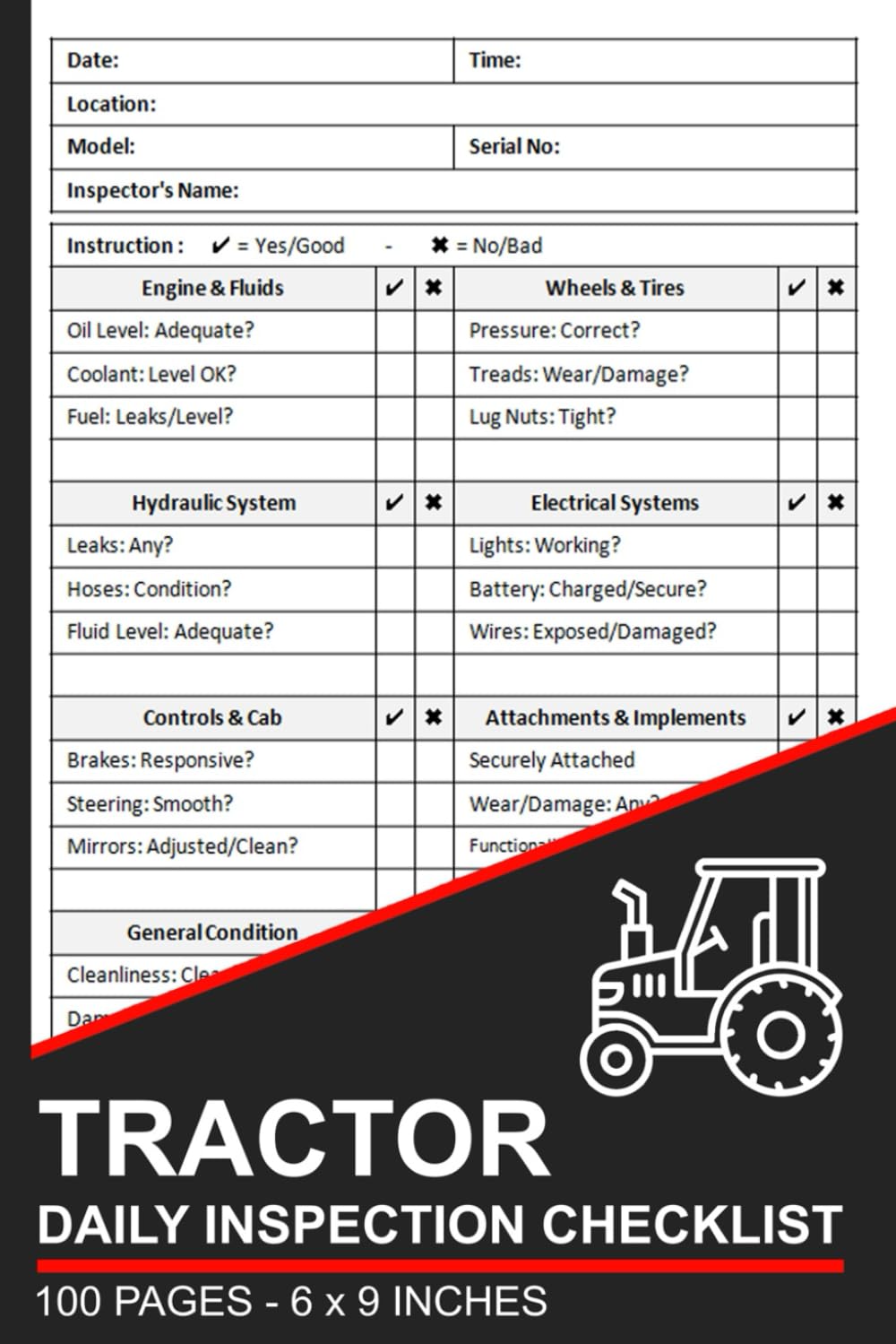 Tractor Daily Inspection Checklist: Tractor Pre-Use Inspection Report ...