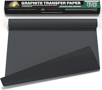 Amazon.com: MyArtscape Graphite Transfer Paper Roll - Black Waxed ...