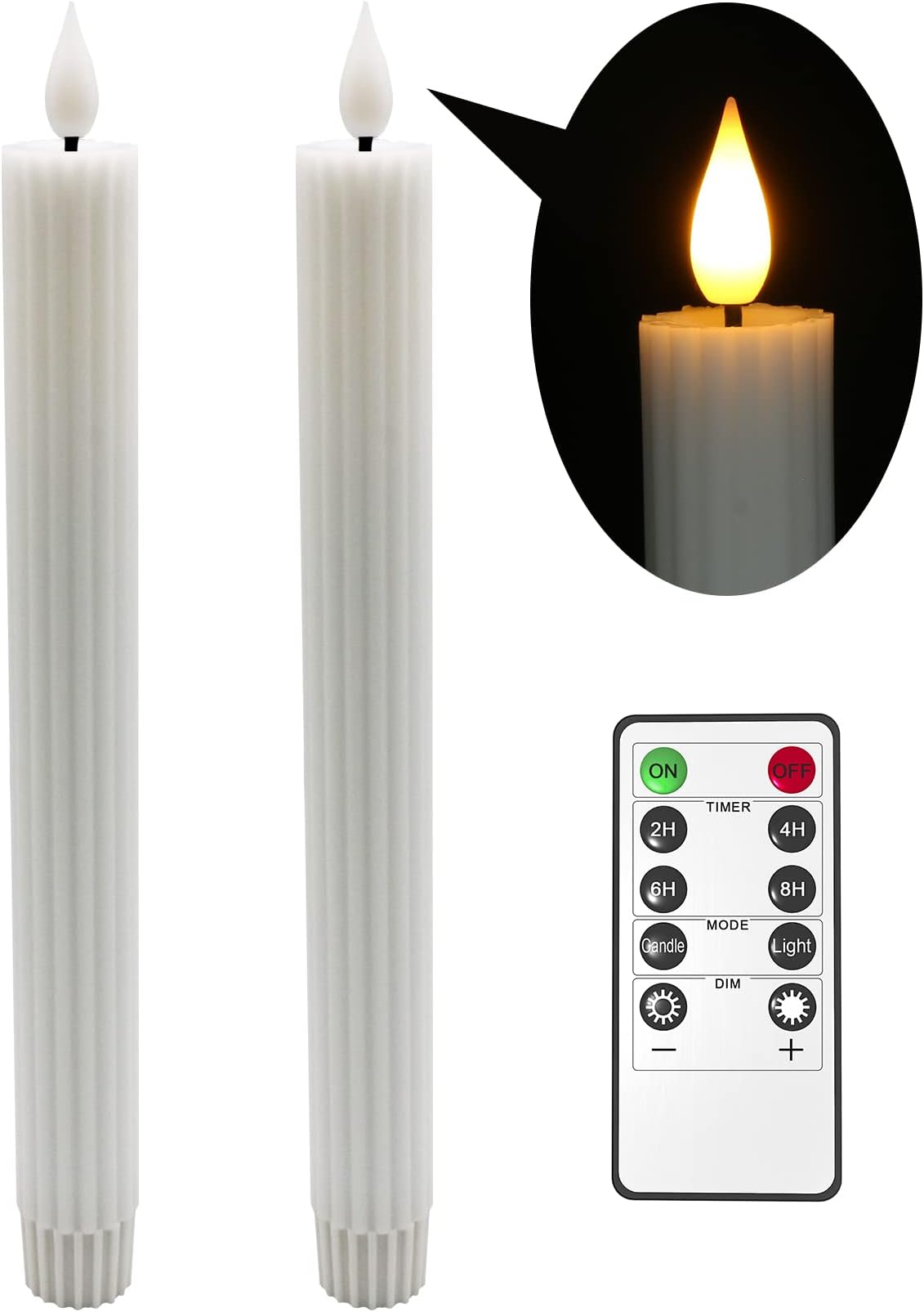 ZIYOUDOLI 30x LED Christmas Candles Wireless Remote Control AAA Battery ...