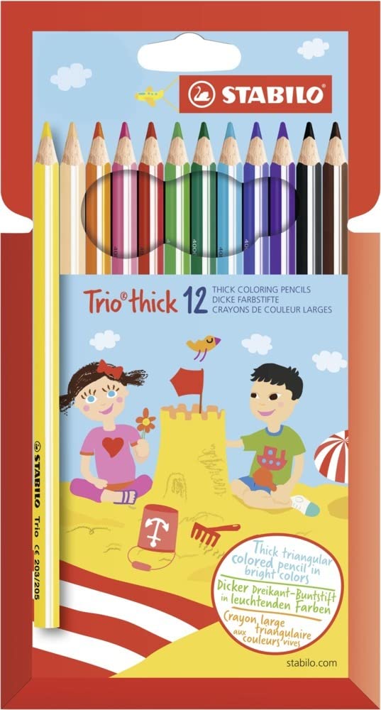 Triangular Colouring Pencil – STABILO Trio thick – Pack of 12 ...
