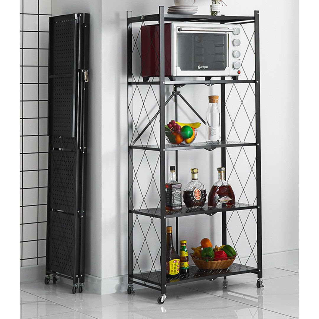 Smart Saver Foldable Kitchen Storage Rack - 5 Tier Space Saving Metal ...